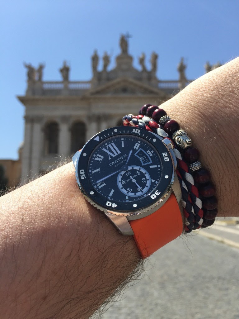 With the Cartier Calibre Diver in Rome