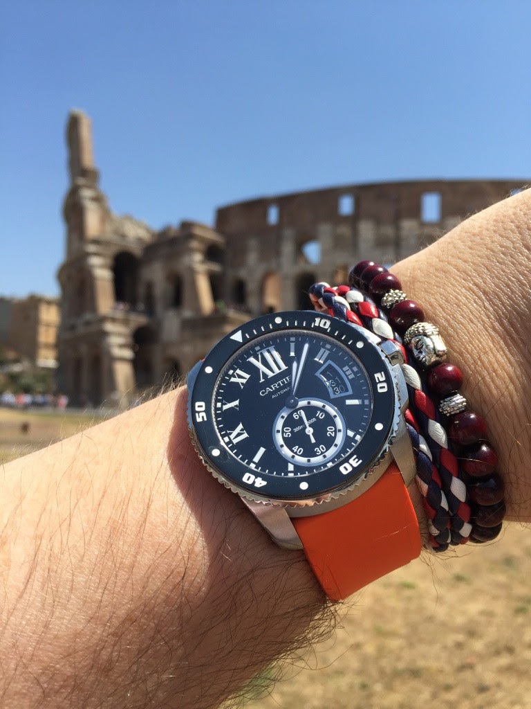 With the Cartier Calibre Diver in Rome