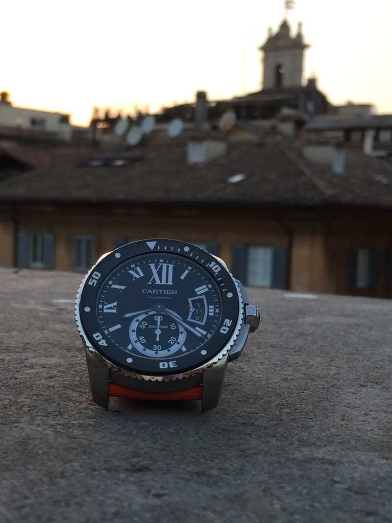 With the Cartier Calibre Diver in Rome